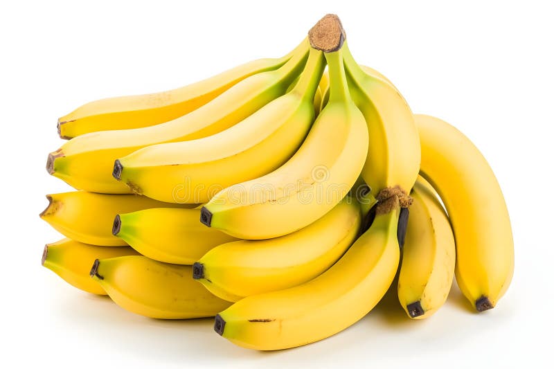 Bananas Isolated on White. Generative AI Stock Illustration ...