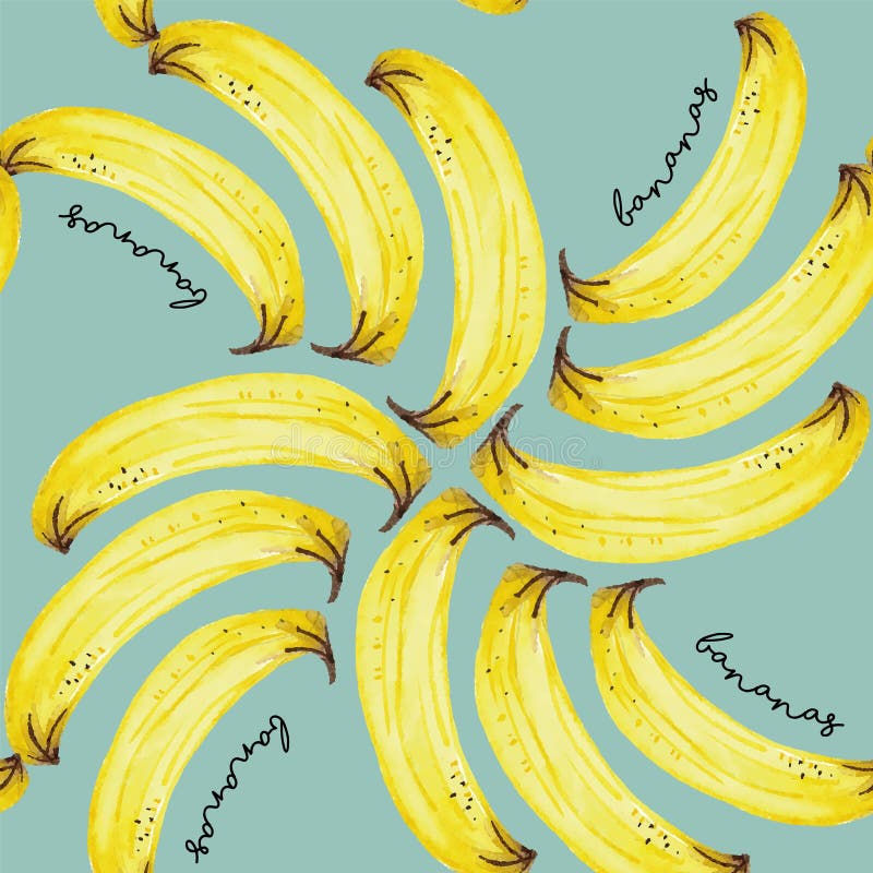 Bananas Seamless Pattern Repeat Tile Stock Illustration - Illustration ...