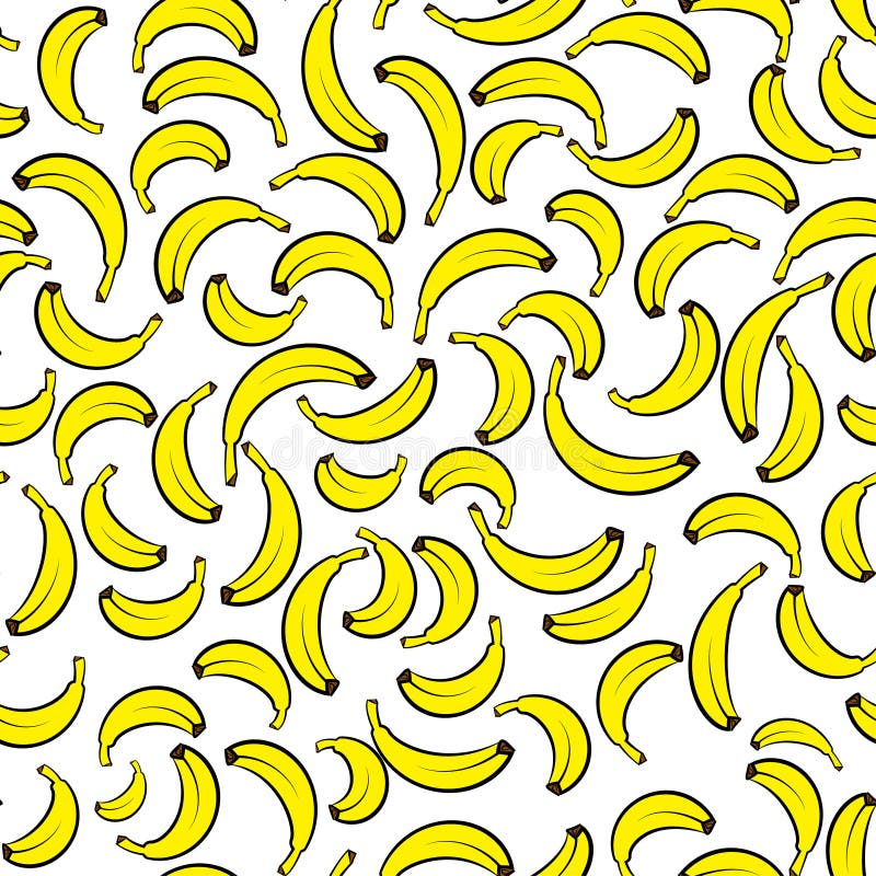 Bananas Seamless Pattern Texture. Vector Fruity Background Graphic ...