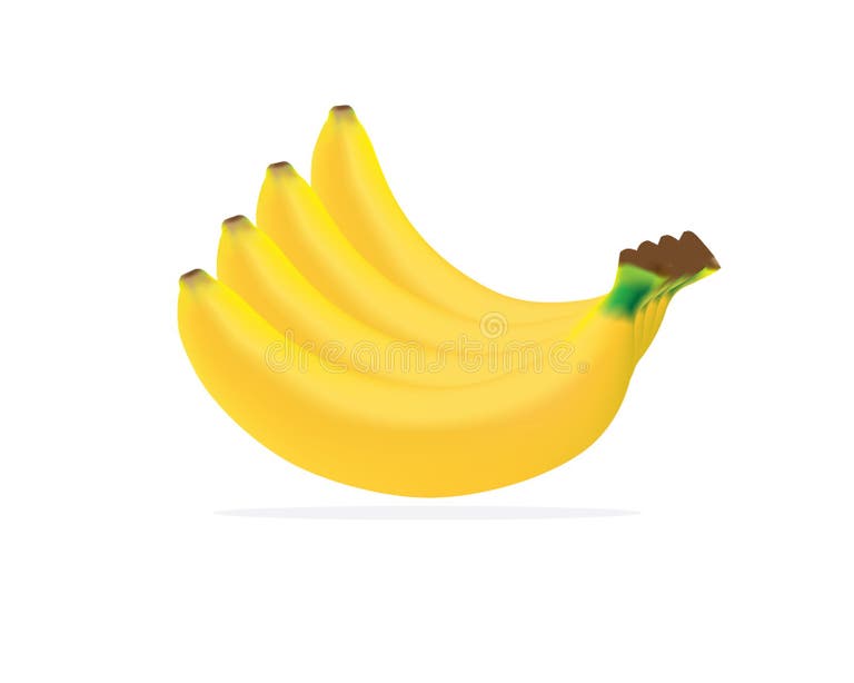 Four Bananas Isolated White Stock Illustrations – 48 Four Bananas ...