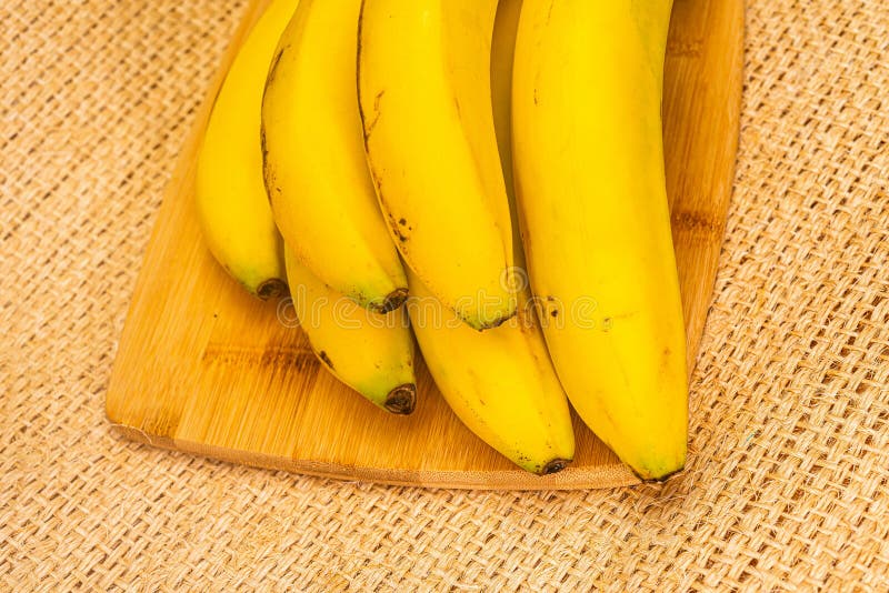 Bananas with Yute Texture in the Background Stock Photo - Image of ...