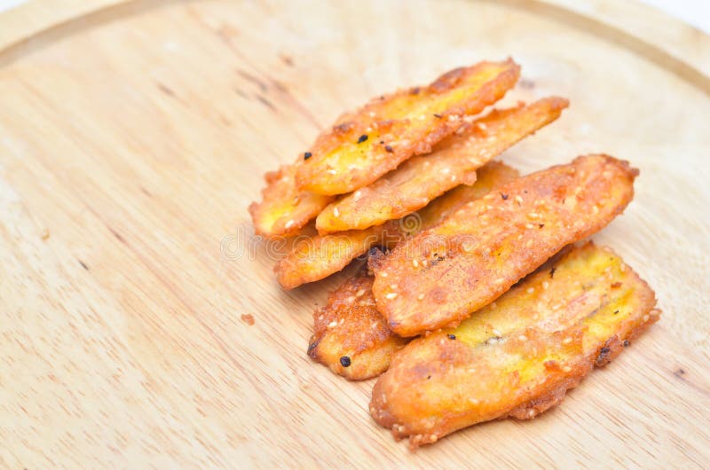 Banane frite photo stock. Image du bois, frit, nutrition - 37113974