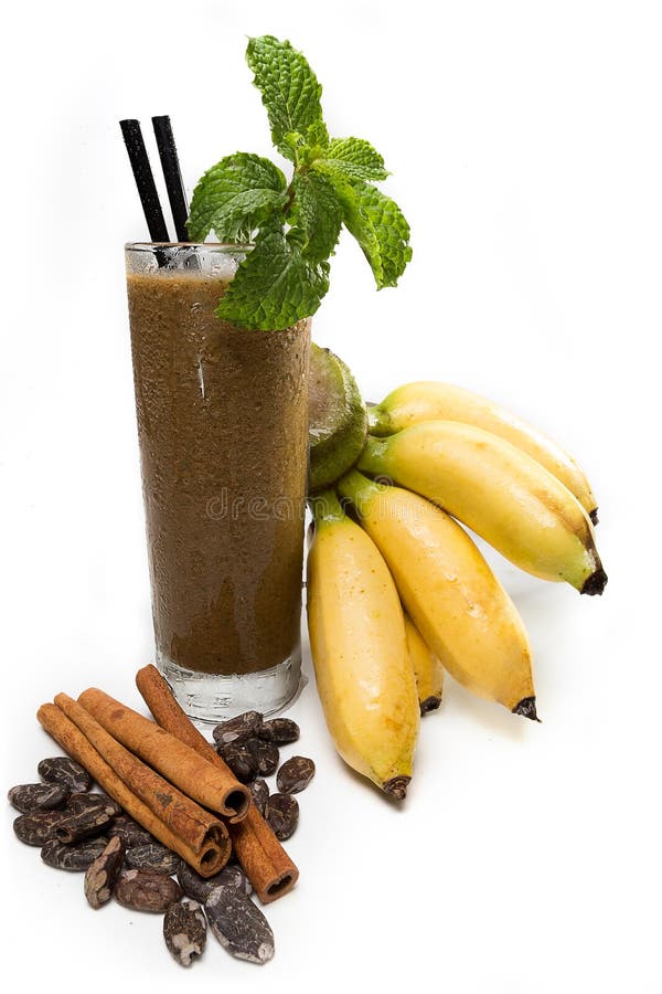 Bananensaft mit Orange stockbild. Bild von mischer, cocktail - 64275281