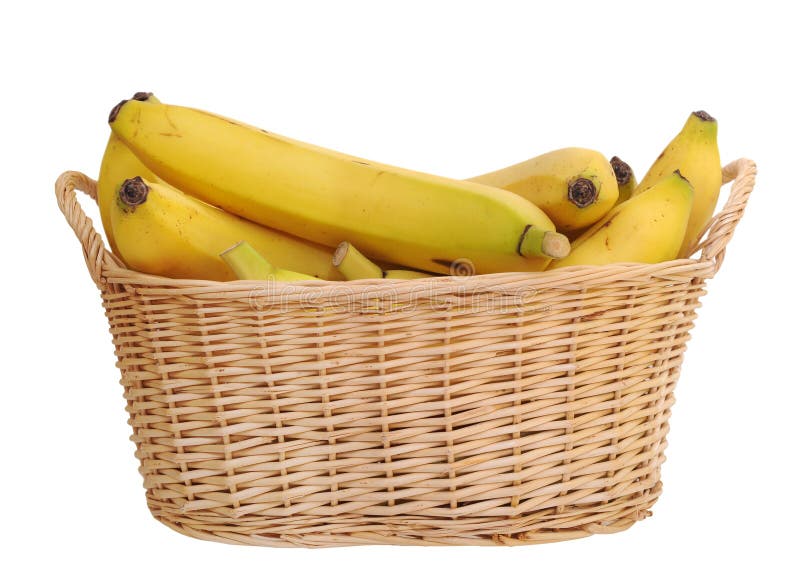 Bananes dans le panier photo stock. Image du fruits, blanc - 31337072