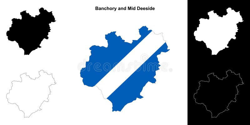Banchory and Mid Deeside Outline Map Stock Vector - Illustration of ...