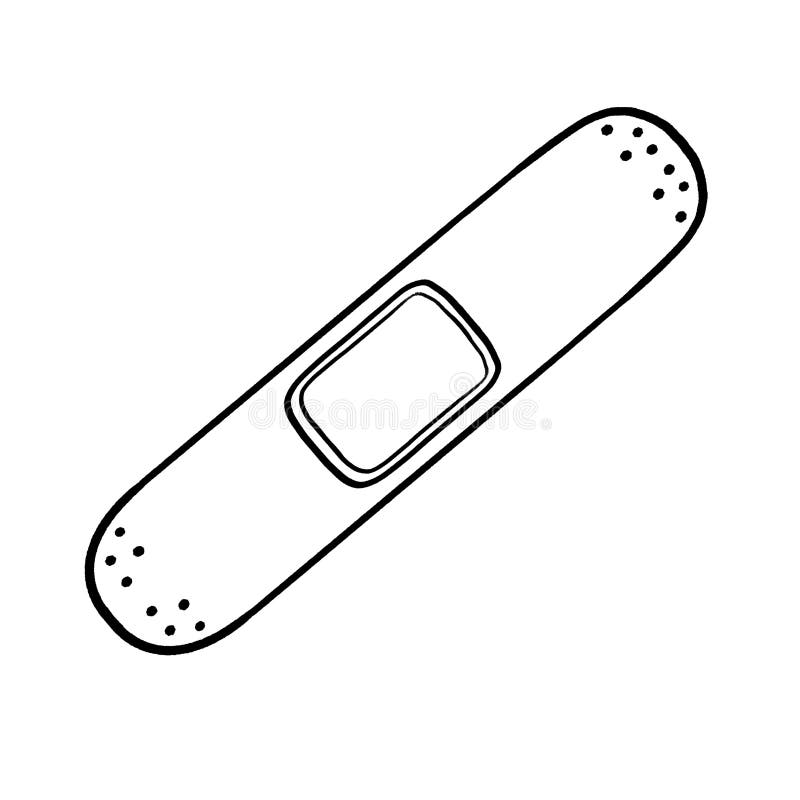 Band-aid Isolated Cartoon Outline Illustration Stock Illustration ...