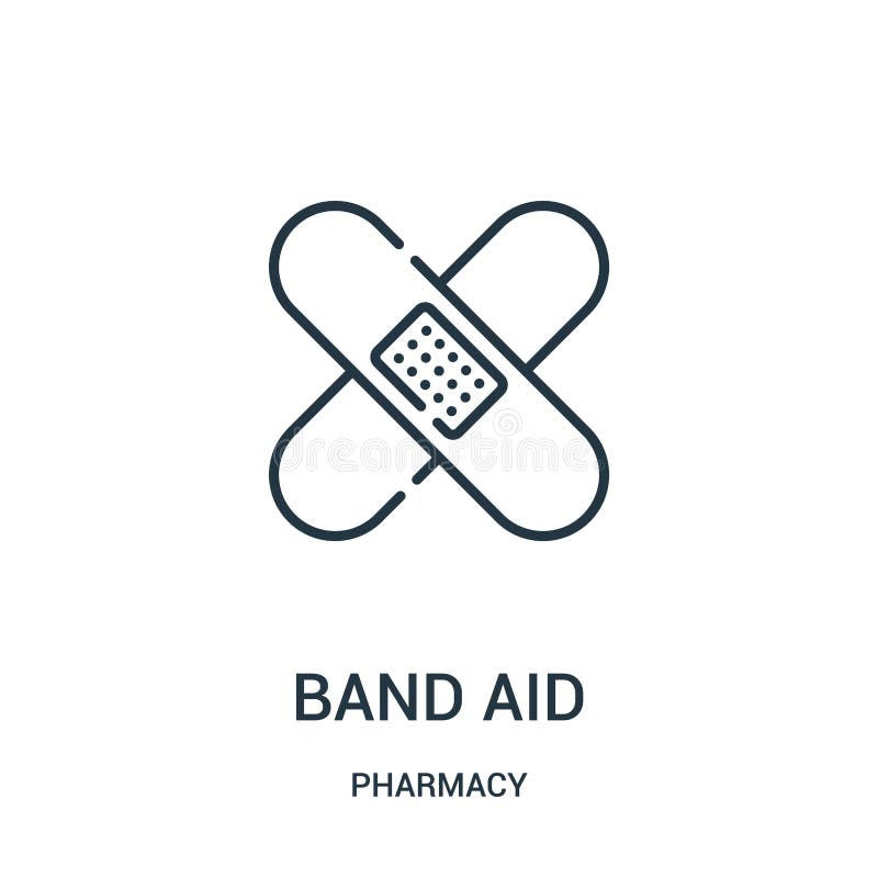 Band Aid Icon Vector from Emergency Collection. Thin Line Band Aid ...