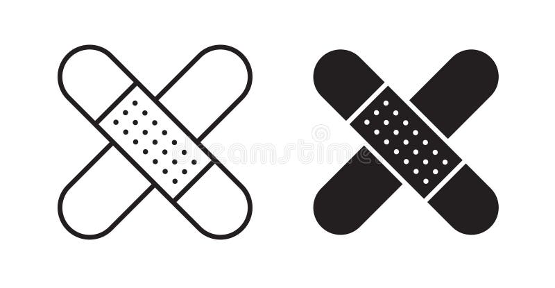 Band Aid Thin Line Vector Icon Set Stock Vector - Illustration of ...