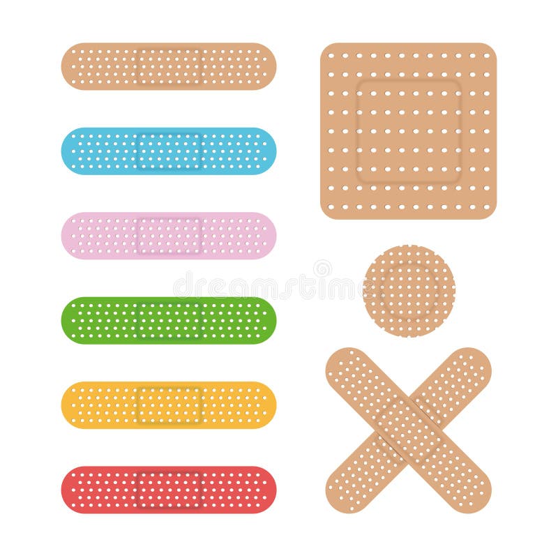 Band Aid Set Vector Illustration Stock Illustration - Illustration of ...