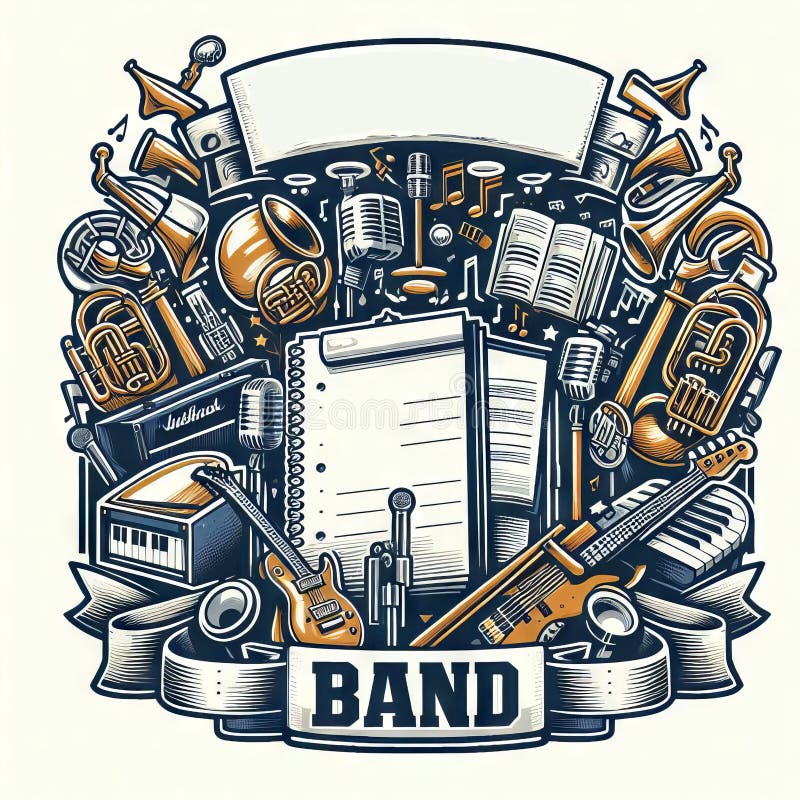 School Band Instruments Stock Illustrations – 1,712 School Band ...