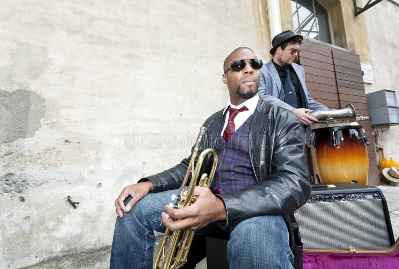 Band of blues musicians stock photo. Image of pose, play - 26373528
