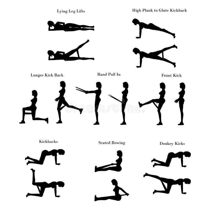 Band Exercises Workout Outline Stock Vector - Illustration of icon ...