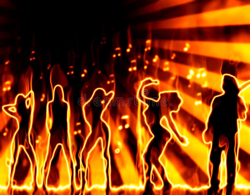Band on fire stock vector. Illustration of concert, music - 8970374
