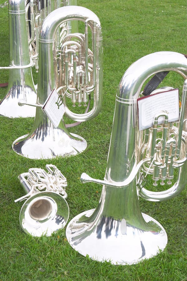Band instruments 1 stock image. Image of band, tuba, silver - 119201