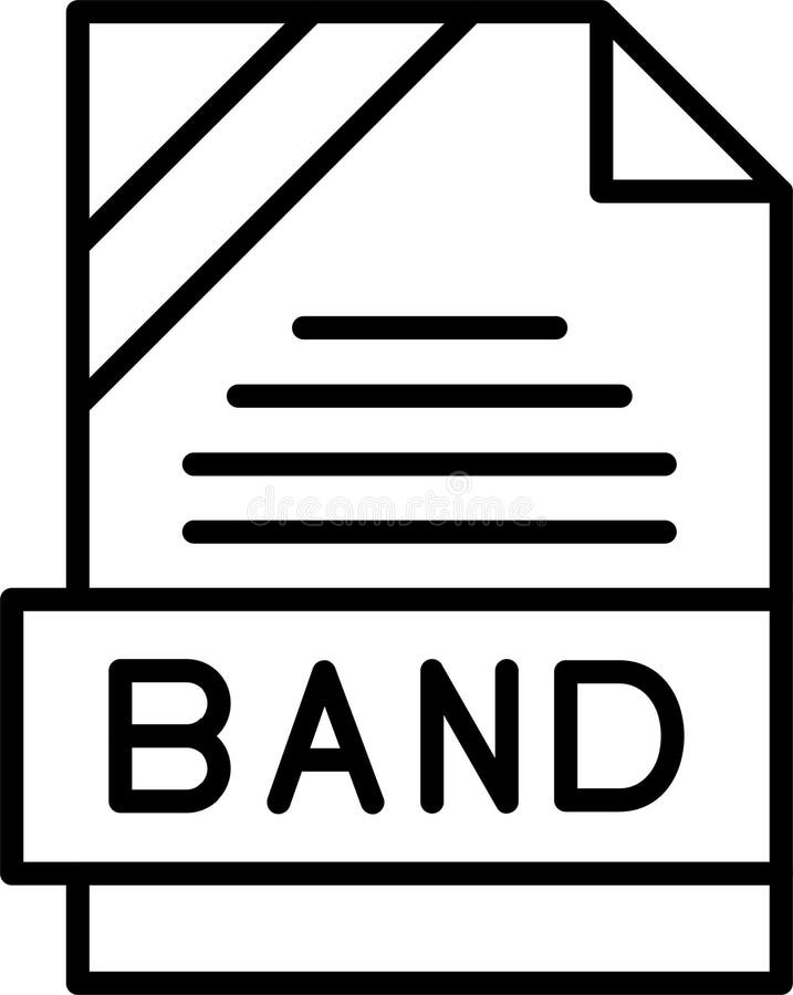 BAND Outline Vector Icon stock vector. Illustration of vector - 388819574