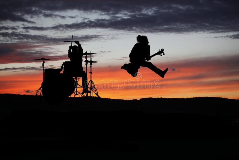Band Performing Live during Outside Concert Stock Image - Image of ...