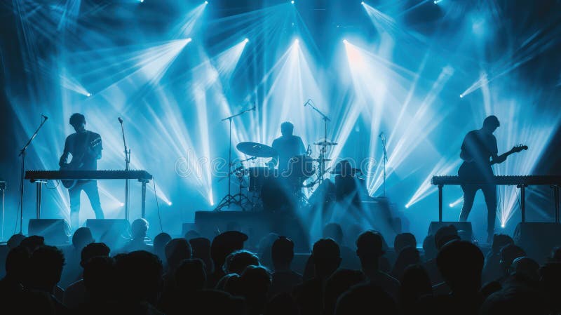 Band Performing with Synchronized Visuals Enhancing Stock Illustration ...