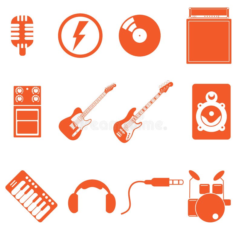 Band Play Icon Music with Nice Orange Color Style Stock Vector ...