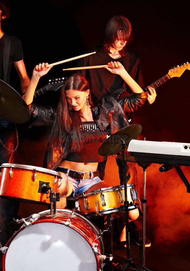 Band Playing Musical Instrument. Stock Photo - Image of music ...