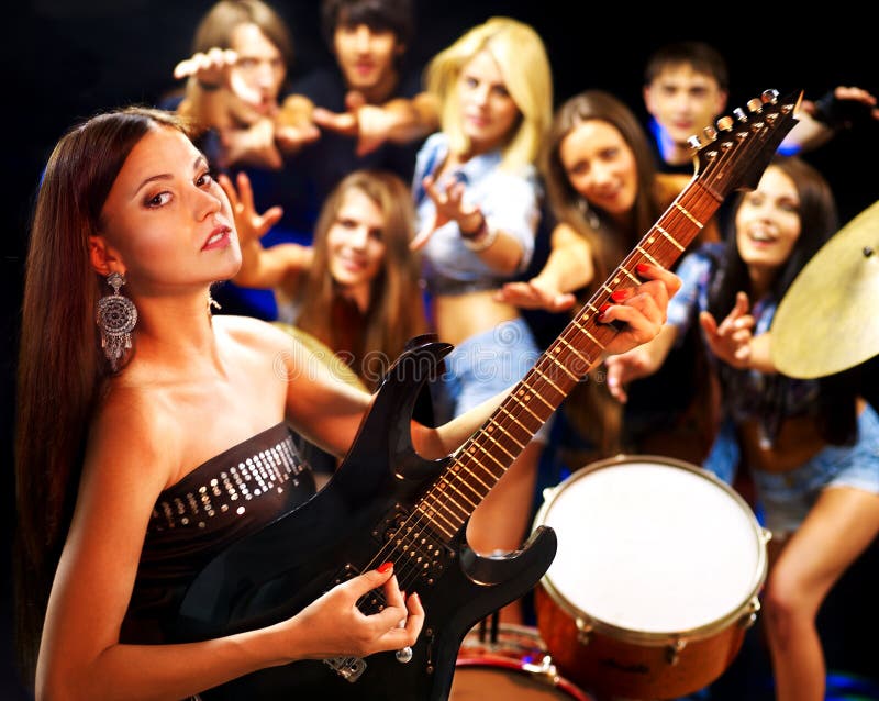 Band Playing Musical Instrument. Stock Image - Image of music, concert ...