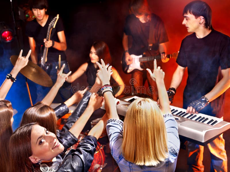 Band Playing Musical Instrument. Stock Image - Image of music, girl ...