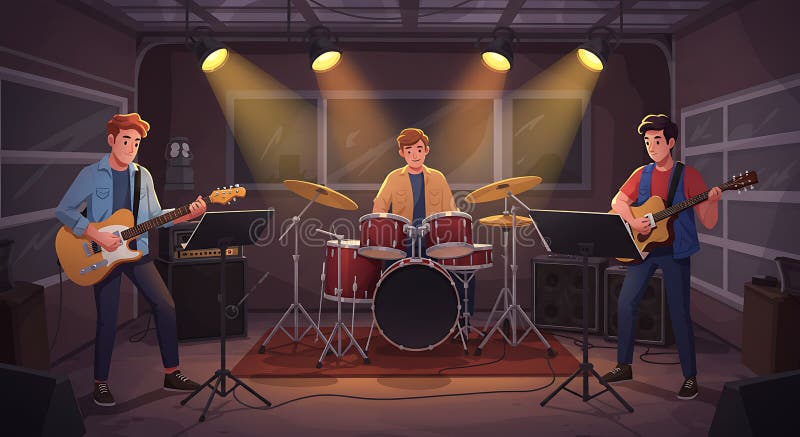 Band Practice Session stock illustration. Illustration of digital ...