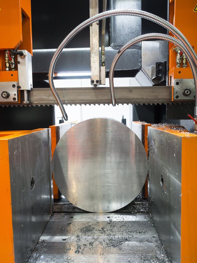 Cutting Steel Bar for Machining by CNC Lathe Stock Photo - Image of ...