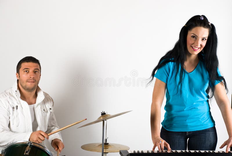 Band Singing Drums and Organ Stock Photo - Image of equipment, concert ...