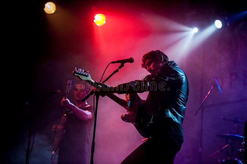 Band performs on stage stock image. Image of music, human - 33643219