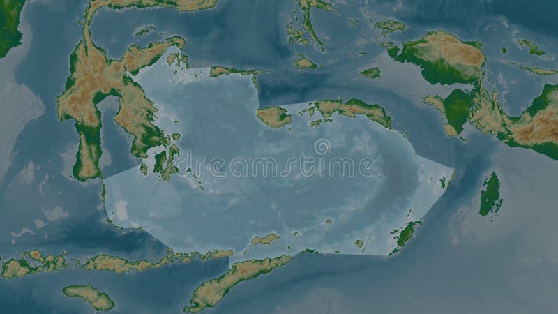 Banda Sea Highlighted. Physical Map Stock Illustration - Illustration ...