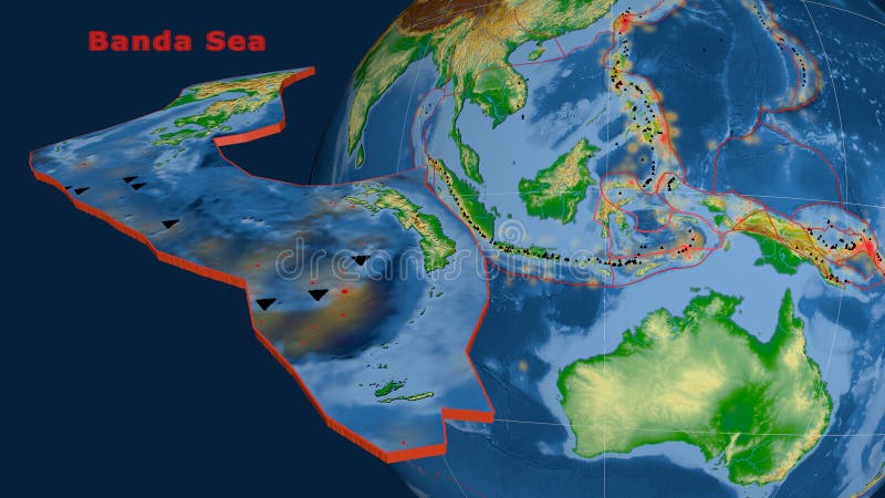 Banda Sea Plate Described and Presented - Physical Stock Illustration ...