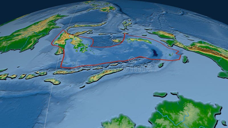 Banda Sea Plate Outlined - Physical Stock Illustration - Illustration ...
