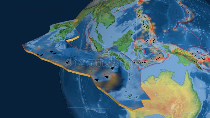 Banda Sea Plate Presented - Natural Earth Stock Illustration ...