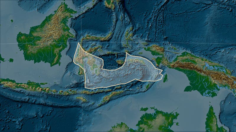 Banda Sea Tectonic Plate. Physical Map Stock Illustration ...