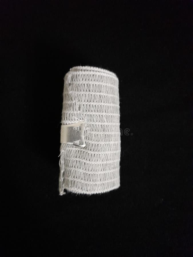 Bandage on Black Background Stock Photo - Image of textile, pattern ...