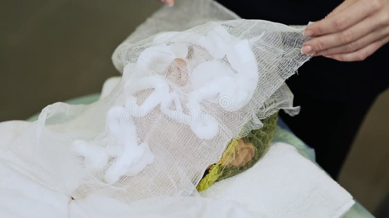 A Bandage Mask Using Gauze Fabric. Full Process of a Bandage Mask ...