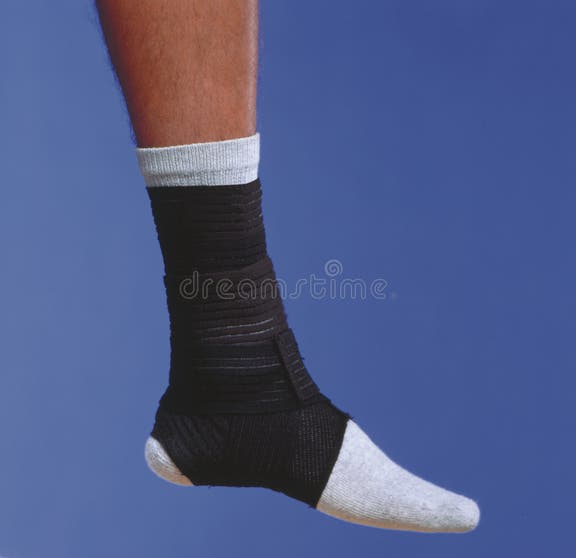 Bandage wrapped ankle stock photo. Image of tape, running - 14823504