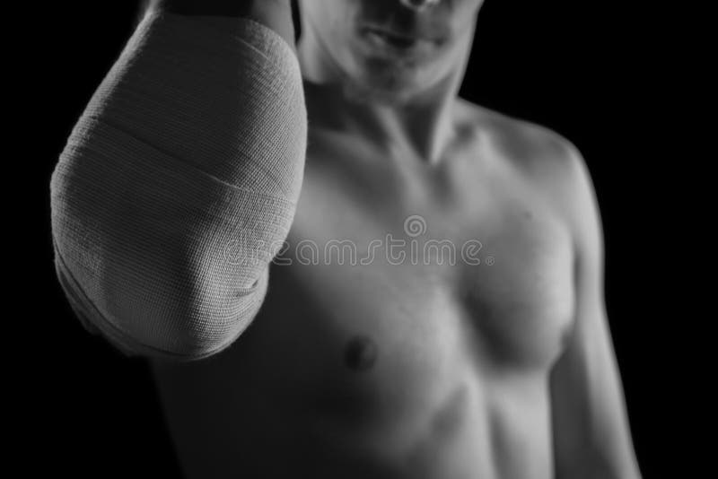Bandaged elbow joint stock image. Image of caucasian - 40832523
