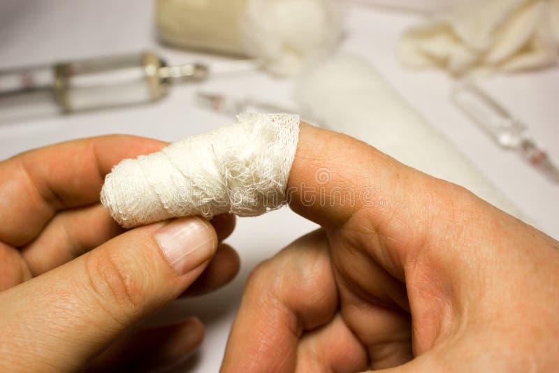 A bandaged index finger stock photo. Image of bandaged - 71186884