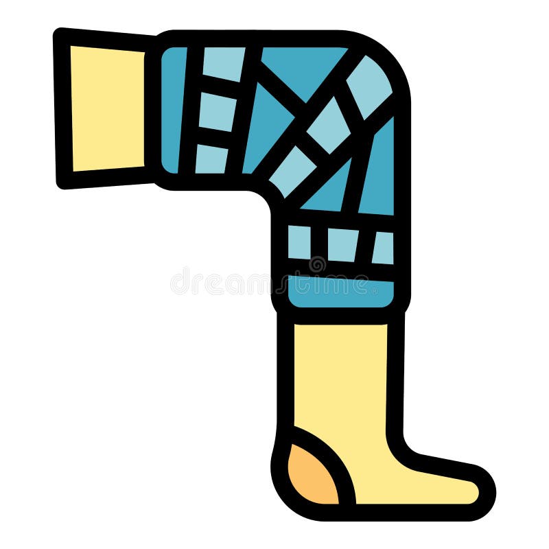 Bandaged Knee Icon Color Outline Vector Stock Vector - Illustration of ...
