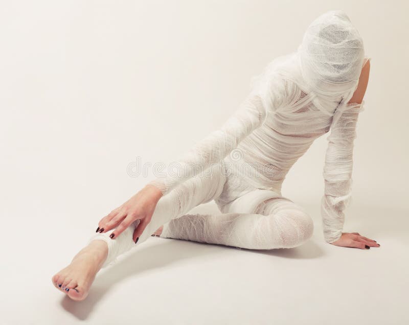 Bandaged mummy stock photo. Image of mummy, female, model - 18522414