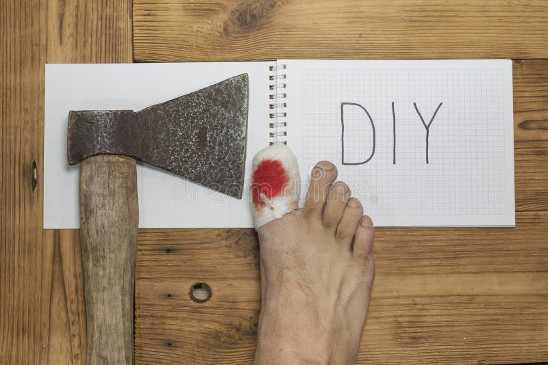 A Bandaged Toe with a White Bandage with Traces of Blood. Stock Image ...