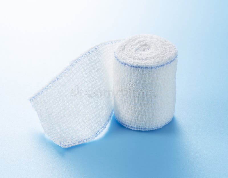 Bandages on a Blue Background Stock Image - Image of sterile, hospital ...