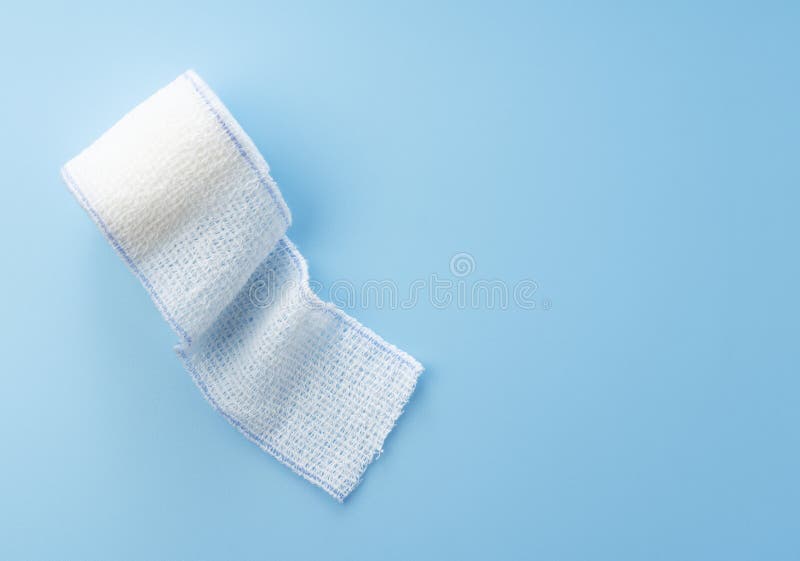Bandages on a Blue Background Stock Image - Image of sterile, hospital ...