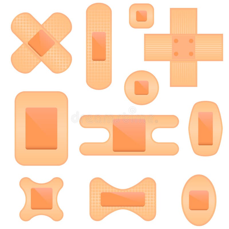 Bandaid Icon Set stock vector. Illustration of graphic - 18887306