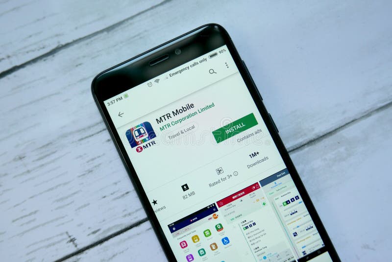 BANDAR SERI BEGAWAN,BRUNEI - JANUARY 21ST,2019 : MTR Mobile Application on an Android Google ...