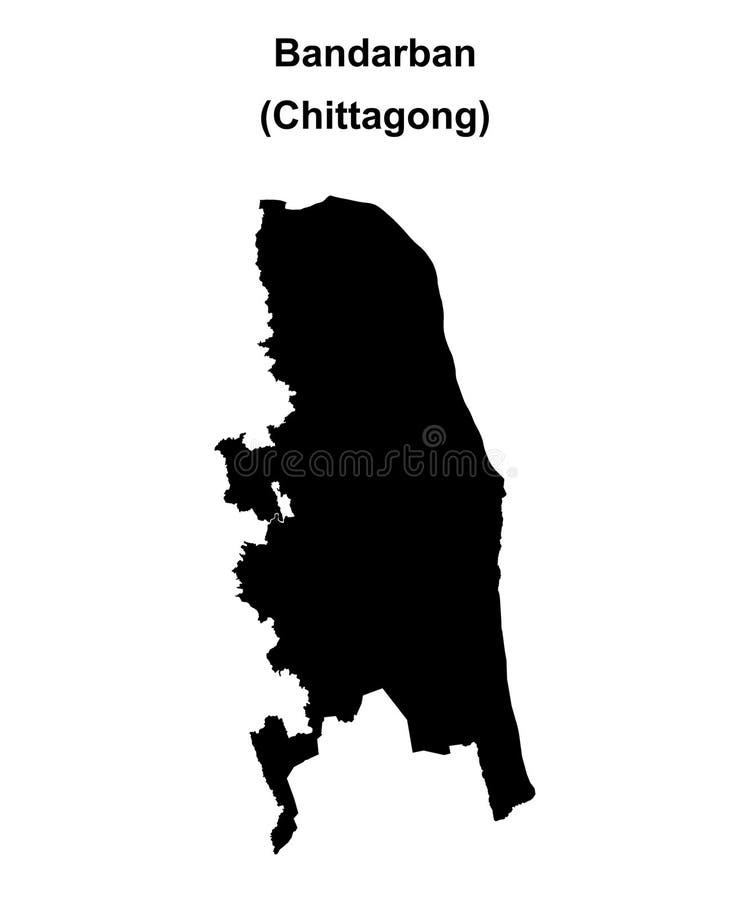 Bandarban outline map stock illustration. Illustration of detailed ...