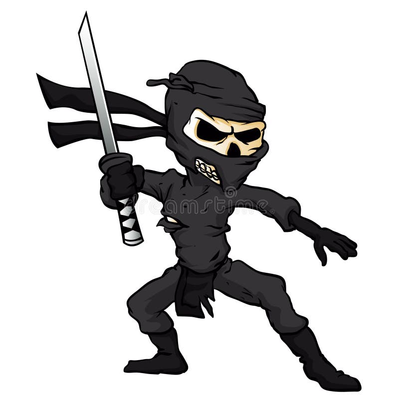 Ninja Cartoon Character Illustration De Mascotte De Vecteur ...