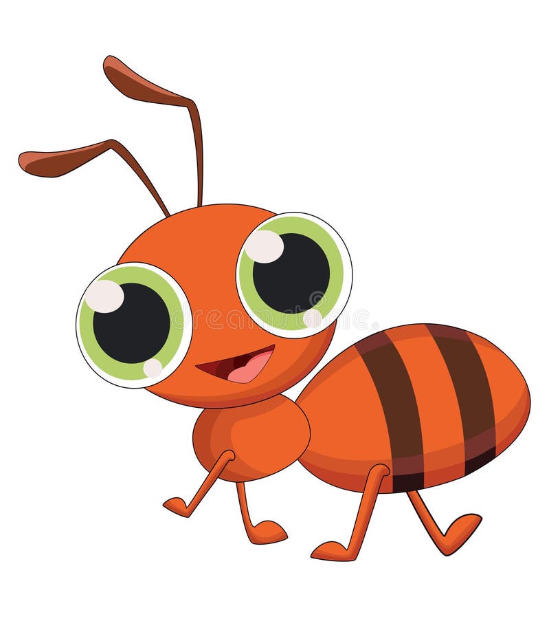 Personnage De Dessin Animé Mignon De Fourmis Tenant La Fleur Jaune Sur ...