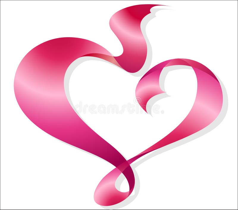 Bande Rouge De Coeur Formée Illustration de Vecteur - Illustration du ...